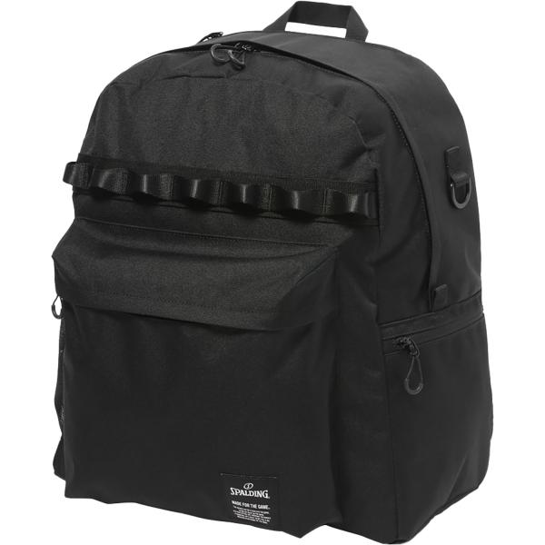 スポルディング SPALDING ボールキャリー デイパック 40 ブラック  42013BK　バスケット　メインのコンパートメントの他、二つのファスナー付きポケットを備えたシンプルで多機能なデイパック。ビッグサイズのフロントポケットの中に...