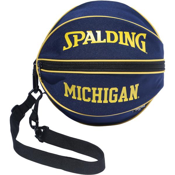スポルディング SPALDING ボールバッグ ミシガン  49001MIC　バスケット　ネイビーとイエローがポイントの MICHIGAN デザインのボールバッグ。 7 号球を 1 球収納可能なボールバッグ。バックル付で他のバッグに接続可能...