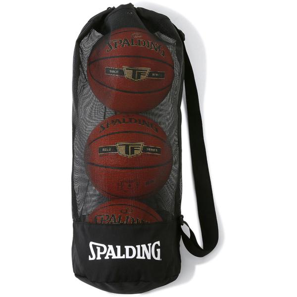 スポルディング SPALDING トリオボールケース ブラック 3球入れ 耐久性 メッシュ 49-006BK バスケットボール ケース 7号球 ボールバッグ 持ち運び バスケ バスケットバッグ  49006BK　バスケット　7号球が3個収納...