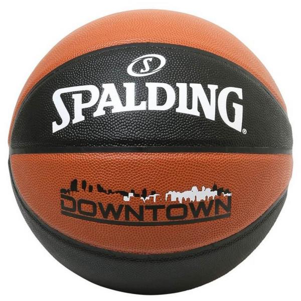 スポルディング SPALDING ダウンタウン 合成皮革 ブラウン×ブラック 5号球 バスケットボール 76-714J 小学生 ミニバス 入門 練習 体育館 自宅 シュート バスケ SZ5  76714J　バスケット　ラバーボールからステッ...