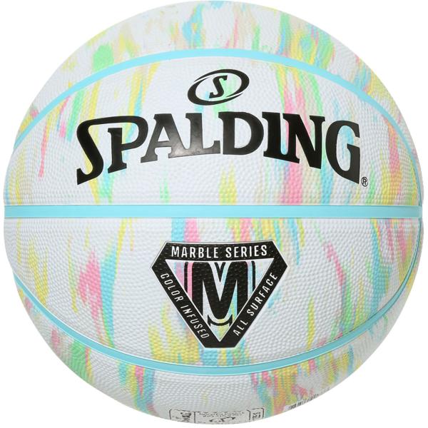 スポルディング SPALDING マーブル ホワイト パステル  85074Z　バスケット　ホワイトをベースにしたパステルカラーのマーブルラバーボール  爆買