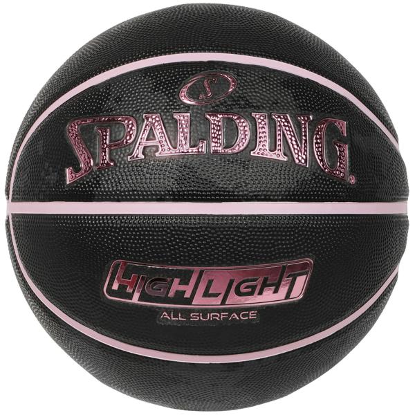 スポルディング SPALDING ハイライト ドーンピンク ラバー SZ7 85449J　バスケット　躍動感、スピード感を表現した[ HIGHLIGHT ]ロゴがポイントのラバーボール。屋内、屋外どちらでも快適に使用できる、グリップ力の高い...