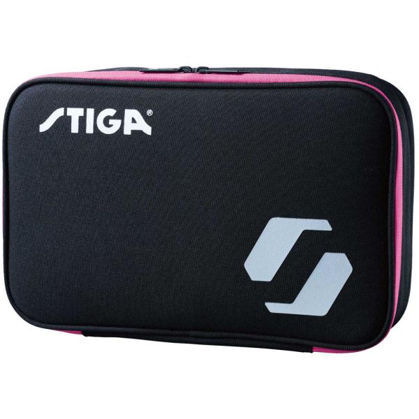 スティガ STIGA 卓球 ラケットケース ブラック/ピンク  1422037181　卓球　STIGAマークがクールなラケットケース。ラケット2本収納可能。メンテナンスグッズやメモ帳、小物も入るケースです。メンテナンスグッズを収納した場合は...
