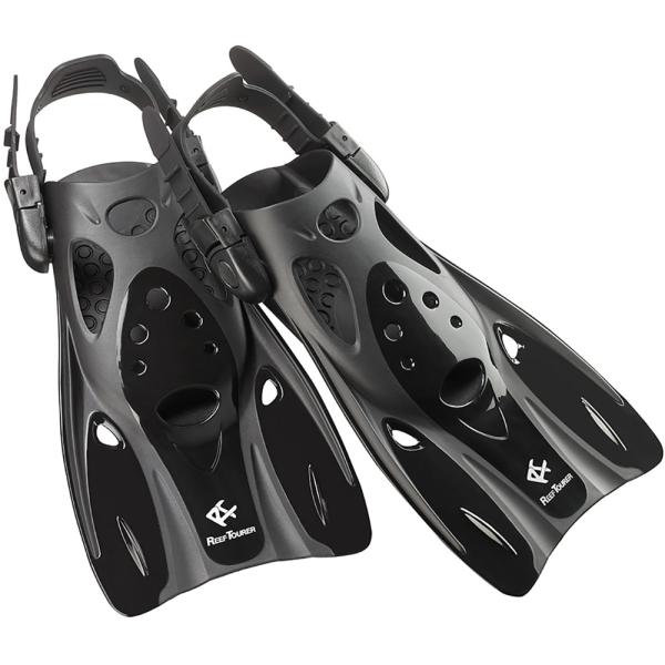 リーフツアラー Reef Tourer コンパクトストラップフィン フィン シュノーケリング コンパクト 旅行 トラベル 軽量 スノーケリング スノーケル マリン 海 海水浴 ビーチ 水遊び  RF0106 BK　マリン　旅行に便利な軽量本...