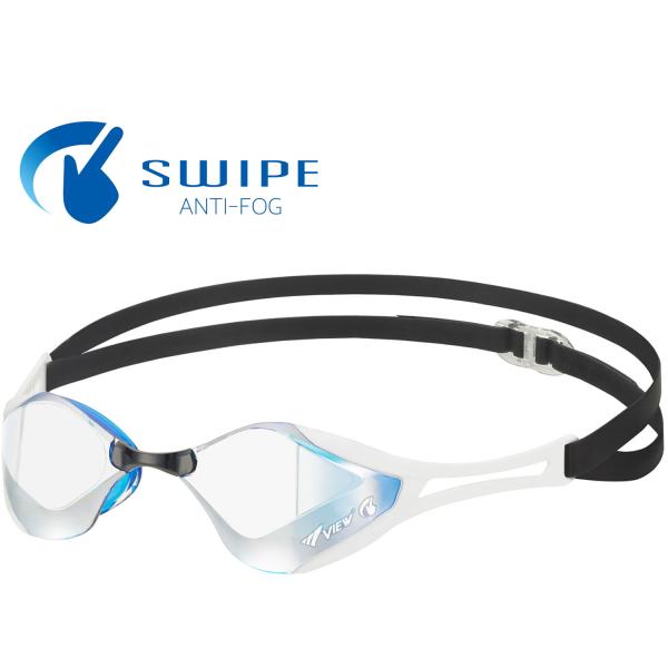 ビュー VIEW ブレードエフゼロ スワイプ アンチフォグ BladeF ZERO SWIPE 競泳用 スイミングゴーグル レーシング くもり止め ミラータイプ UVカット  V128SAM GBD　スイミング　抵抗を低減するためのサイドア...