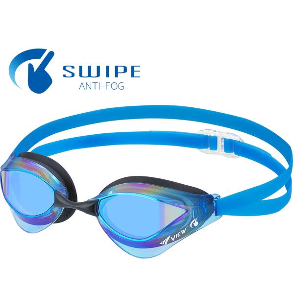 ビュー VIEW ブレードオルカ BladeORCA メンズ レディース SWIPE レーシング クリアフレーム スイミングゴーグル ミラーモデル くもり止め UVカット  V230SAMC SKBL　スイミング　目の周りの凸凹を抑えた独自...