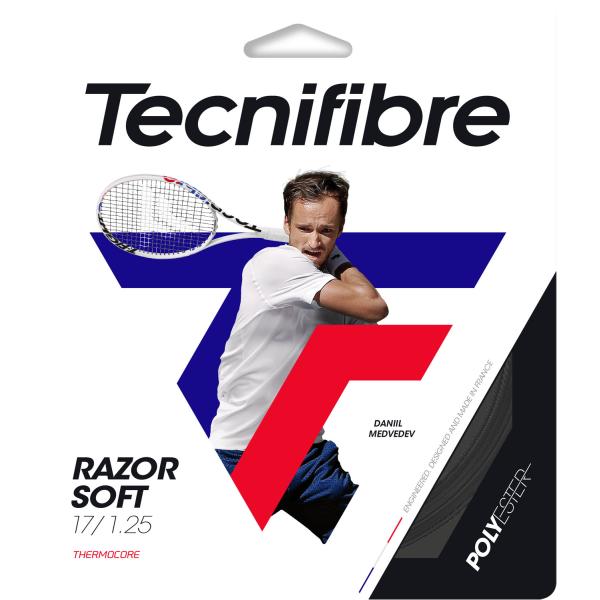 テクニファイバー Tecnifibre RAZOR SOFT 1.25 カーボン 12M 04GRAS125N　テニス　ツアーで使用されている最も柔らかいポリエステルストリングの一つ。レーザーコードの特徴である精度の高さと耐久性の高さを持ち...