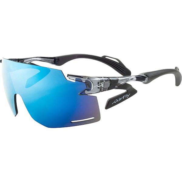 エアフライ Airfly エアフライ Air Fly AF-301 C-34BK ブルーミラーレンズ サングラス 反射防止コート 自転車 熱中症対策 ランニング ブルーライトカット  AF301C34BK　表面をブルーミラーでコートした非調...