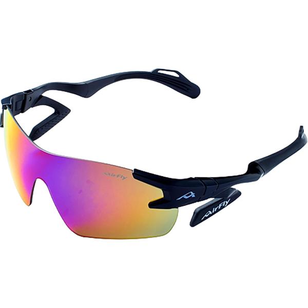 エアフライ Airfly 鼻パッドのないスポーツサングラス AF-301 C-3 Lサイズ ブラック 黒 メガネ ワイドモデル レンズ 視界 広め ゆったり UVカット 熱中症対策  AF301C3L　AF-301のレンズをワイドにしたモデ...