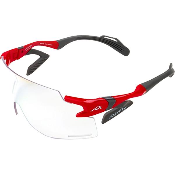 エアフライ Airfly 鼻パッドのないスポーツサングラス AF-301 C-6BK 調光レンズ 自転車 大型 視界 反射防止コート 紫外線透過率0.1 熱中症対策 ゴルフ ランニング  AF301C6BK　自転車用にも最適な大型の調光レン...