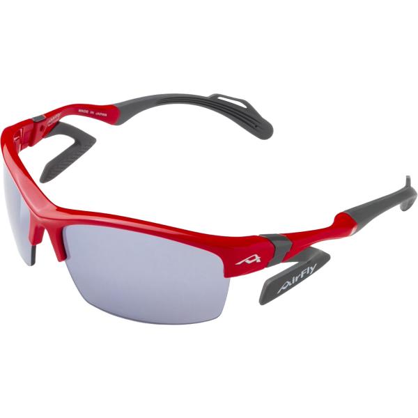 エアフライ Airfly 鼻パッドのないスポーツサングラス AF-303 C-4 レッド 反射防止 可視光線透過率24 UVカット率99以上 女性 ラウンドシェイプタイプ 熱中症対策  AF303C4　女性向けにラウンドシェイプタイプのレン...