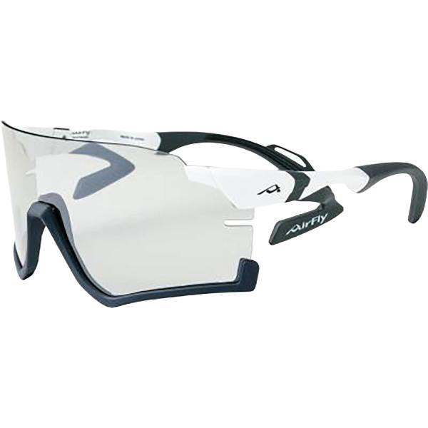 エアフライ Airfly 鼻パッドがないスポーツサングラス AF-306 C-3RE ホワイトマット 調光シルバーレンズレンズ装着  AF306C3　世界初、世界特許取得の鼻パッドがないスポーツサングラスの AF-306 、よりハードなスポ...