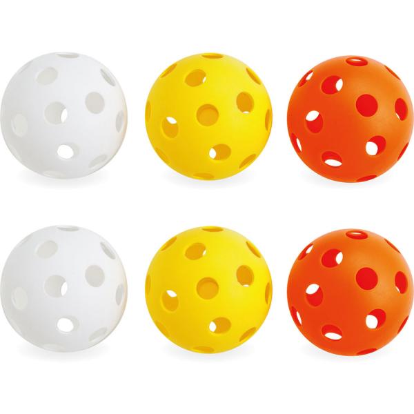 ユニックス UNIX Clean Hit Ball クリーンヒットボール 6個入り ホワイト イエロー オレンジ 穴あき 直径9.2cm ソフトボール 野球ボール 打撃練習  BX8123　フルスイングにも対応。ティー・トス・室内練習球とし...