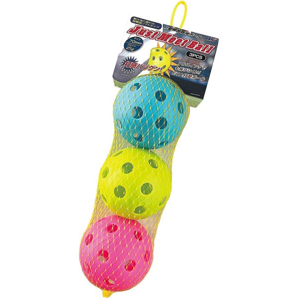 ユニックス UNIX JUST   MEET BALL 3個入  BX8140　バツグンの打感!飛びにくい7 CM 穴あきトレ球 ティー・トス・室内練習球として最適です。  爆買