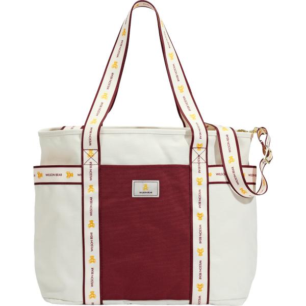 ウイルソン Wilson BEAR JPN COLLECTION TOTE 2025 WINE WR80480010　テニス　人気の ONE BEAR シリーズのキャンバストートバッグが装い新たに登場。大容量の収納部にはアパレルやシューズ等...