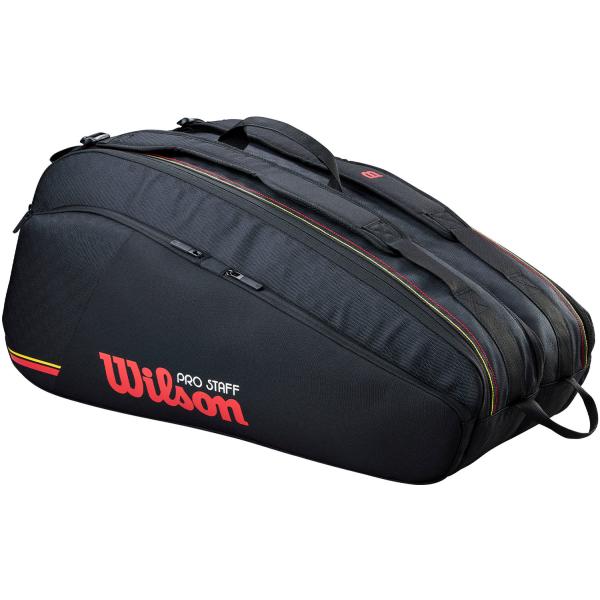 ウイルソン Wilson PRO STAFF CLASSIC 12PK RACKET BAG BLACK WR80517010　テニス　メインポケットは 2 室構造で、ラケットを最大 12 本まで収納可能。両サイドには小物を整理しやすい大型...