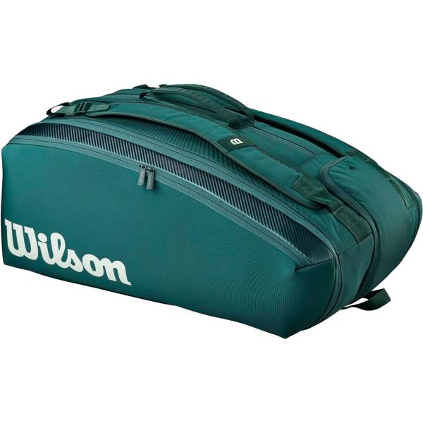 ウイルソン Wilson BLADE V10 15PK RACKET BAG GREEN WR80562010　テニス　BLADE V10 のキーカラーグリーンをモチーフにしたデザイン。メインポケットは 3 室に分かれており、ラケットは最大...