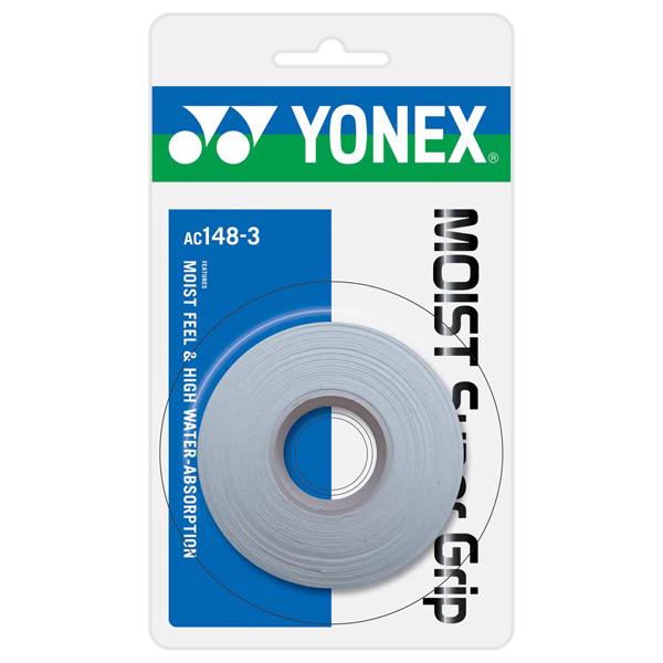 ヨネックス YONEX モイストスーパーグリップ 硬式テニス ソフトテニス 軟式テニス グリップテープ 3本入 ウェットタイプ 長尺対応 吸汗 しっとりとした握り心地 練習 試合  AC1483 011　テニス　素早く汗を吸収!しっとりとし...