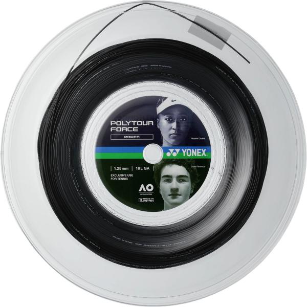 ヨネックス YONEX ポリツアーフォース 130 200M  PTFO30R2　テニス　掴みと高反発で精度の高いパワーショットを実現。柔軟成分を増した配合の調整とストリングの表層の分子配向を不均一にすることで打球時の喰いつき感の向上及びボ...