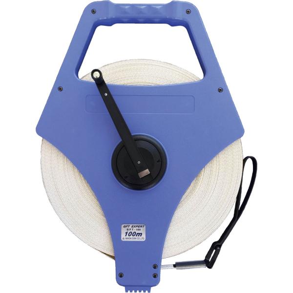 ゼット学校体育 GFTエキスパート 100m 巻き尺 巻尺 メジャー 計測 グラウンド 運動場 体育用品 学校用品 スポーツ大会 運動会 細身グリップ 3倍速巻き取り  ZGFT100　握りやすい細身グリップ。3倍速巻取。両面目盛(黄色・白...