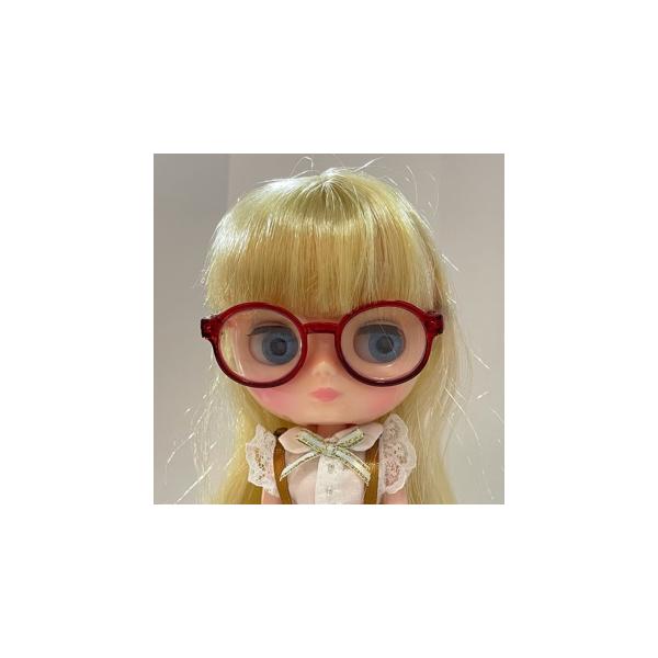 no.B990680・[ミディブライス用]プラスチックフレームメガネ・サイズ：ミディブライス・メガネ前面横幅：約6.5cm・内容：メガネ 1点　※ケースなし プラスチック素材、折りたたみ式のメガネです【ご注意】撮影環境により若干画像が実物と...