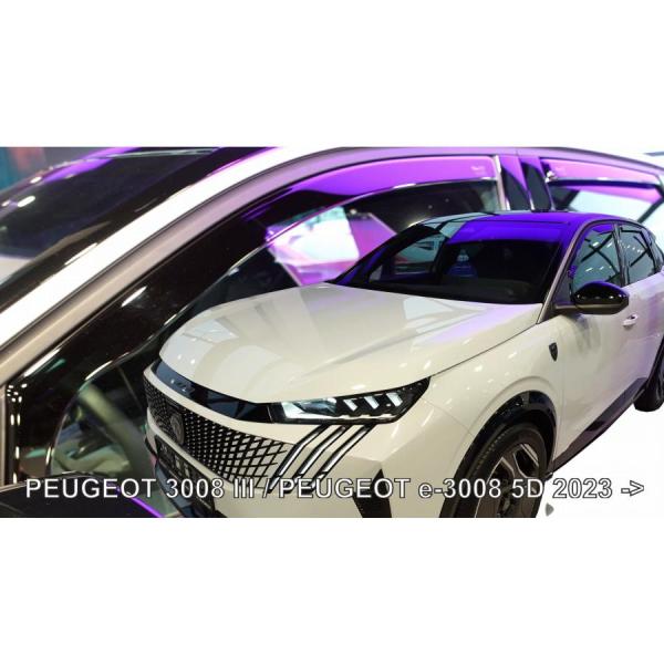 ドア・サイドバイザーのフロント＆リア/１セット(4pcs)です。適合車種は、PEUGEOT プジョー 3008 HYBRID P64 SUV (5ドア 2025年〜)＆ PEUGEOT プジョー e-3008 EV P64 SUV (5ドア...