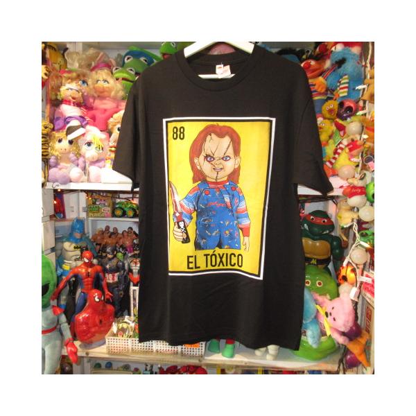 ＜商品説明＞【サイズ】　men'sLサイズ【商品説明】チャッキーのTshirtです！インパクトがあって可愛いです★サイズはmen'sのLサイズです。肩幅、約５４センチ、身幅約５６センチ、着丈約７８センチです。※こちらの商品は海外での買いつけ...