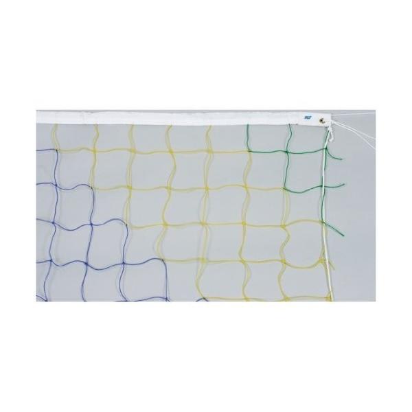 ソフトバレーボール固定支柱用です。カラーネット。糸質:ポリエチレン・440T/30本、ロープの全長:9m