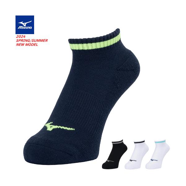 MIZUNO ミズノ ソックスベーシックな機能でシンプルデザインのアンクル丈ソックス。適度なフィット性でシューズとの干渉を緩和します。足底パイル設計で適度なクッション性を有し、地面からの衝撃を緩和します。シンプルなデザインなので、スポーツや...
