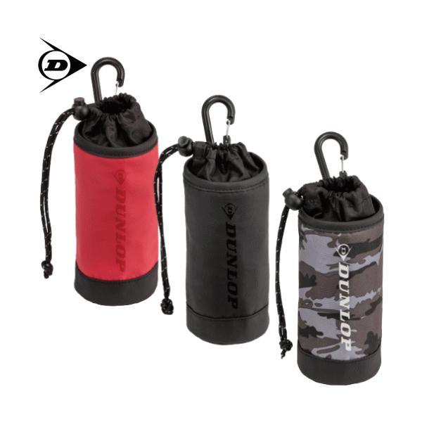DUNLOP ダンロップ バッグペットボトルホルダー■サイズL8×W8×H20cm■カラー(RE)レッド(BK)ブラック(GR)グレー■素材ポリウレタン（グレーのみポリエステル）■重量：約50g■MADE IN VIETNAM・カラビナ付き