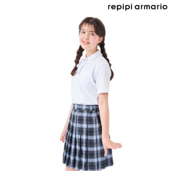 ◆repipi armario レピピアルマリオ ジュニア スクール 半袖 スクール ポロシャツ 【111-854】◆女児サイズ・身長130cm：胸囲58-66cm・身長140cm：胸囲64-72cm・身長150cm：胸囲70-78cm・身...