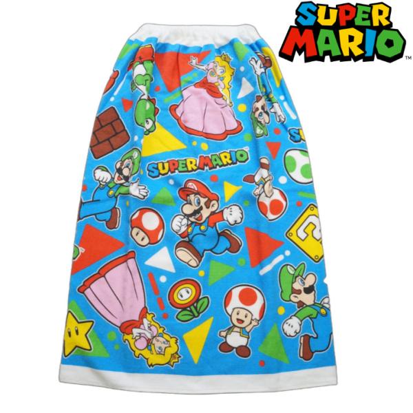 ◆スーパーマリオ コットン 巻きタオル 80cm ラップ タオル スイム 【125-960】です◆男女児共用サイズ・長さ80cm×幅110cm◆ゲームでおなじみのスーパーマリオのコットン巻きタオルです。◆ソフトタッチの繊維で４個のスナップボ...
