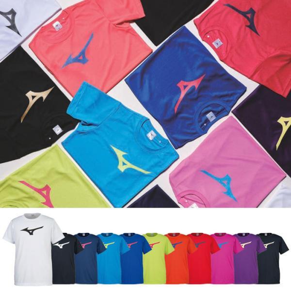 ミズノ Tシャツ メンズ レディース ジュニア ユニセックススポーツウエア ウォームアップ 運動 部活 練習着人気のビッグロゴTシャツが、RBロゴでリニューアル。カラー01：ホワイト×ブラック09：ブラック×ホワイト14：ドレスネイビー×マ...