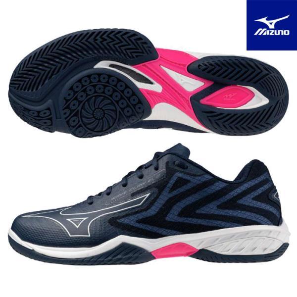 ミズノ バドミントンシューズ ウエーブクローEL2素早い蹴り出しでより速くをアシストする。ウエーブクローシリーズの最軽量モデル。カラー　66：ネイビー×ホワイト×ピンク素材甲材：人工皮革、合成繊維底材：合成底ベトナム製質量　約290g（27...