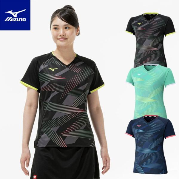 卓球ユニフォーム レディース ゲームシャツ契約選手 国際大会着用予定モデルサイズ　S、M、L、XL、2XLカラー09：ブラック13：ターコイズ14：ドレスネイビーポリエステル100％中国製・JTTA 日本卓球協会公認商品・吸汗速乾 汗を素早...