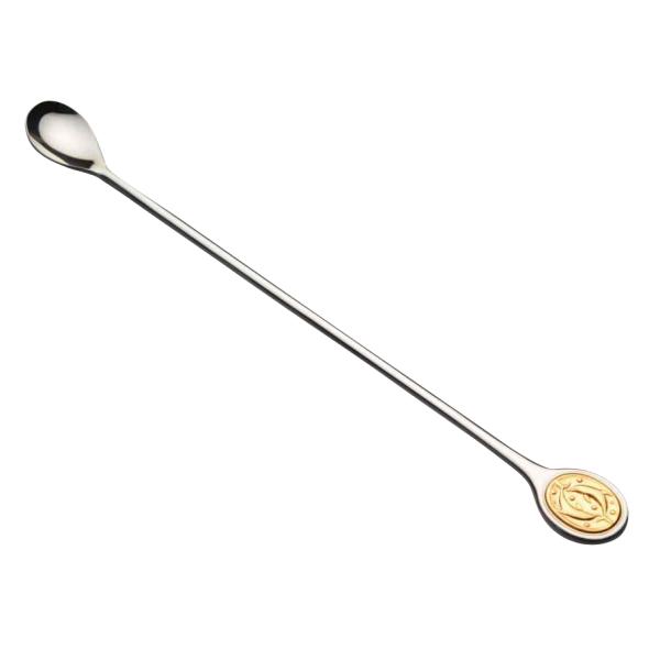 カクテル用のマドラースプーン、遊び戯れるイルカのレリーフをあしらったカトラリーです。