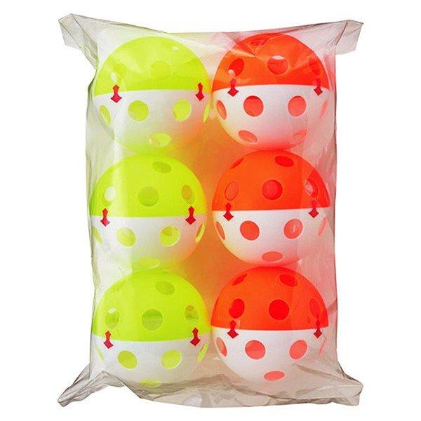 ●サイズ： φ92mm、個装サイズ：10×20×30cm●重量： 約38g、個装重量： 250g●素材・材質： PE●仕様： 打撃ポイント(マーク)付き●セット内容： オレンジ×ホワイト3個、イエロー×ホワイト3個●製造国： 台湾φ92mm