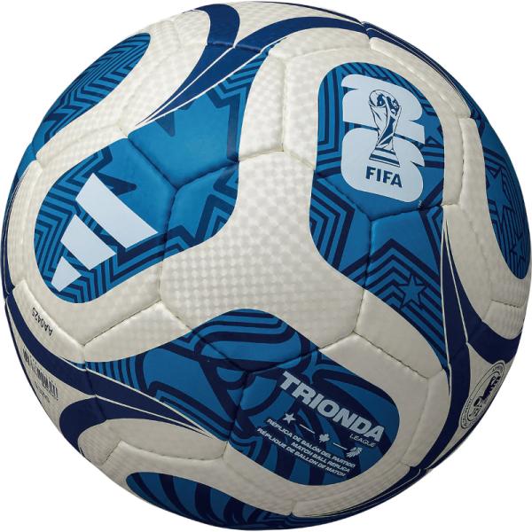 FIFAワールドカップ2026〓 公式試合球 レプリカ別色モデル商品名であるTRIONDAは、TRI（トリ）が開催国である3ヵ国を、ONDA（オンダ）がスペイン語で「波」を意味し、開催国を中心に世界に広がる喜びと高揚感の「波」を表現していま...