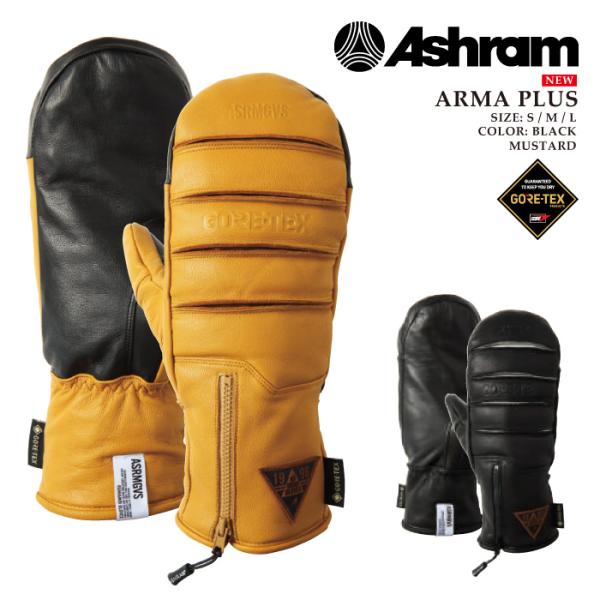 日本正規品 スノーボード ミット アシュラム ASHRAM ARMA PLUS Black・Mustard アルマ プラス GORE-TEX ゴアテックス グローブ 手袋 メンズ レディース 25-26 爆買