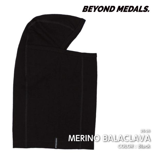 日本正規品 スノーボード バラクラバ ビヨンドメダルズ BEYOND MEDALS MERINO BALACLAVA Black メンズ レディース 25-26 爆買