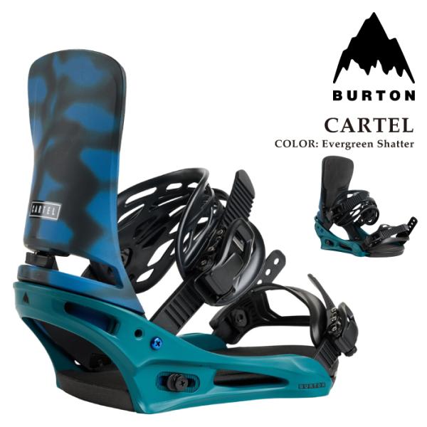 日本正規品 スノーボード ビンディング バートン BURTON MENS CARTEL Re:Flex Evergreen Shatter カーテル リフレックス バインディング メンズ 25-26 爆買