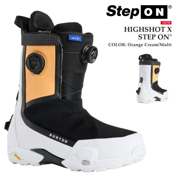 日本正規品 スノーボード ブーツ バートン BURTON MENS HIGHSHOT X STEP ON WIDE Orange Cream Multi ハイショット エックス ステップオン ワイド メンズ 25-26 爆買