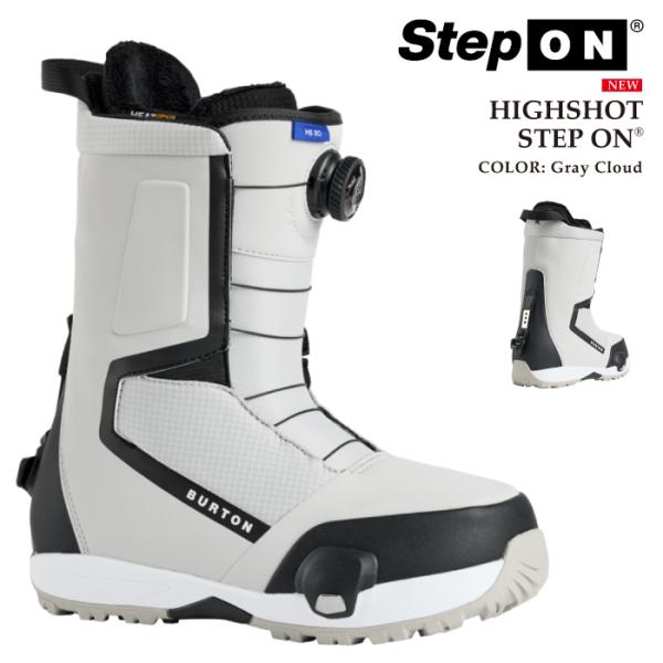 日本正規品 スノーボード ブーツ バートン BURTON MENS HIGHSHOT STEP ON WIDE Gray Cloud ハイショット ステップオン ワイド メンズ 25-26