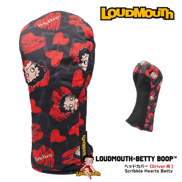 日本正規品 ゴルフ ラウドマウス LOUDMOUTH BETTYBOOP ヘッドカバー DR ドライバー用 Scribble Hearts Betty ベティブープ メンズ レディース ユニセックス 2026