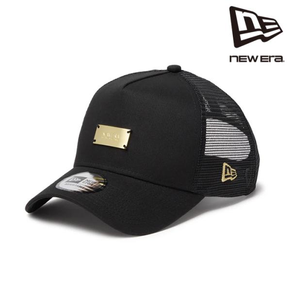 日本正規品 帽子 キャップ ニューエラ NEW ERA 9FORTY A-Frame トラッカー Metal Plate メタルプレート ブラック / メタリックゴールド 14744906 爆買