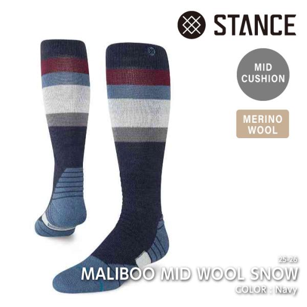 日本正規品 スノーボード ソックス スタンス STANCE MALIBOO MID WOOL SNOW 靴下 くつ下 くつした スキー 25-26 爆買