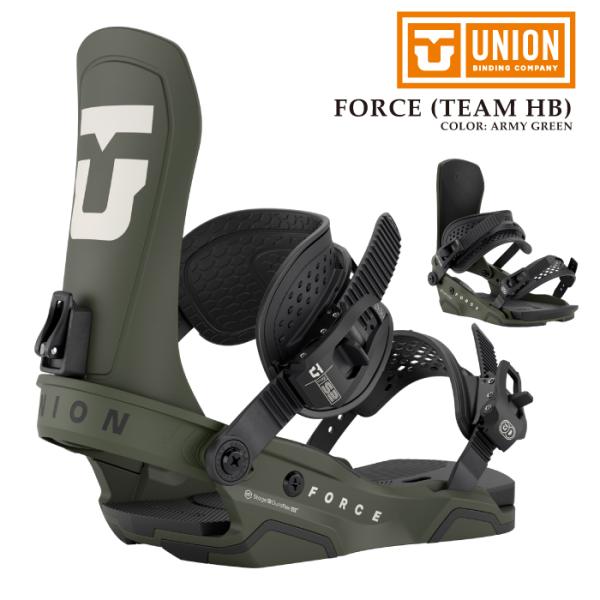 日本正規品 スノーボード ビンディング ユニオン UNION FORCE TEAM HB Army Green フォース チームハイバック バインディング メンズ 25-26