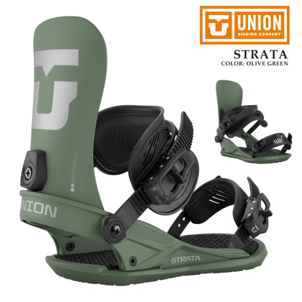 日本正規品 スノーボード ビンディング ユニオン UNION STRATA Olive Green ストラータ バインディング メンズ 25-26 爆買