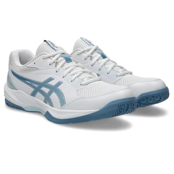 安定性と柔軟性の両立を追求したエントリープレーヤー向けのコンフォートモデル■メーカー：asics アシックス■品名：GEL-TASK 4■品番：1071A103■カラー：103（White/Saba Blue）■サイズ：25.0〜28.0c...