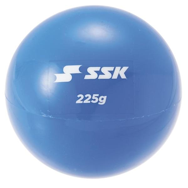 指先トレーニングや可動域を広げるトレーニングボール。■メーカー：SSK エスエスケイ■品名：プリペアボール225g■品番：DNB60225■カラー：ブルー■サイズ：F■重量：225g■素材：ボール/PVC、中身/砂鉄■生産国：中国製